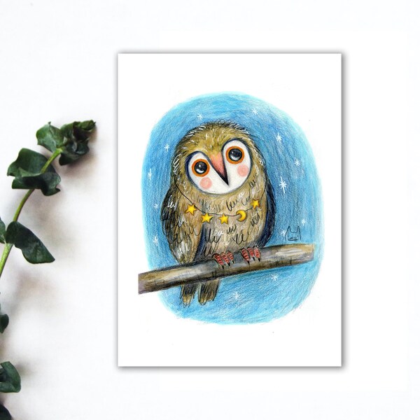 Owl Postcard - Etsy