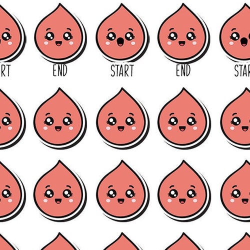 120 Tiny Cute Kawaii Period Tracker Planner Stickers Tiny - Etsy