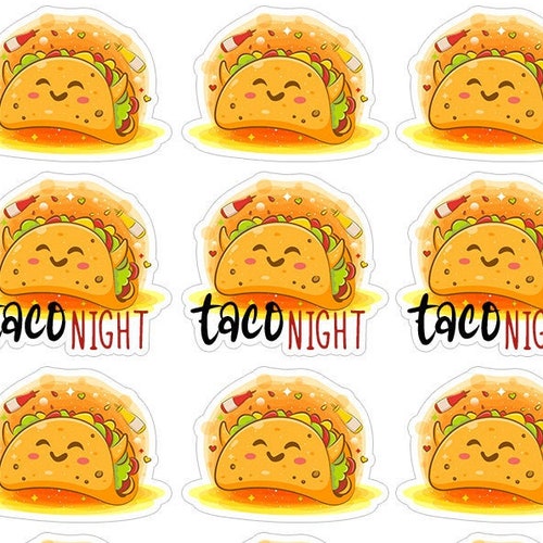60 Tiny Kawaii Taco Night Planner Stickers Taco Night Planner - Etsy