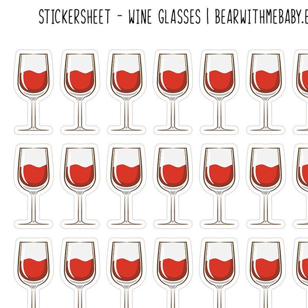 Wine Glass Stickers - Etsy