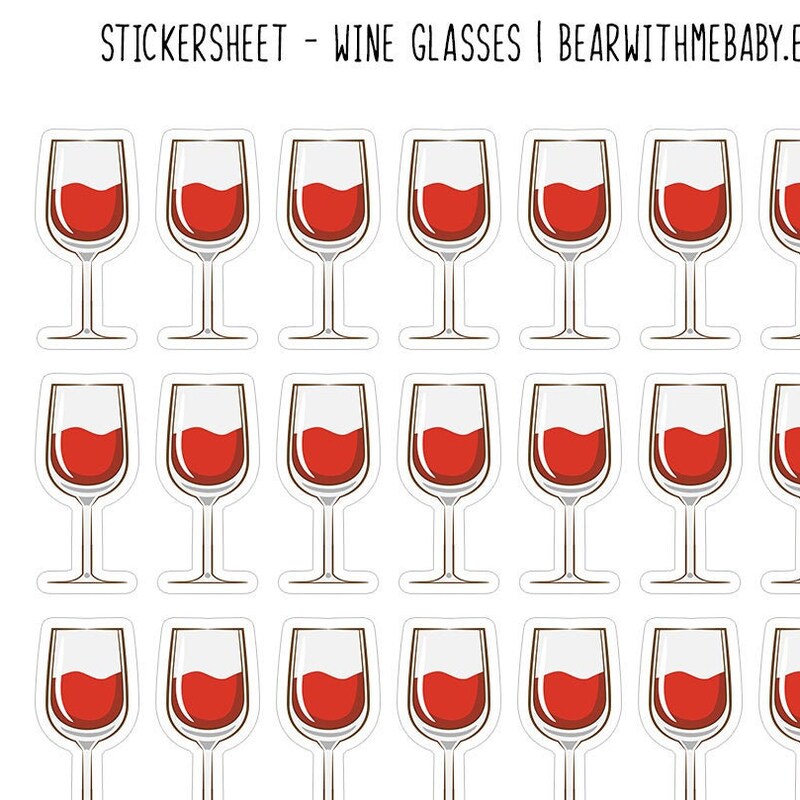 Wine Glass Stickers - Etsy