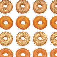 Bagel Stickers, Watercolor Art Stickers, Foodie Gift, Breakfast ...
