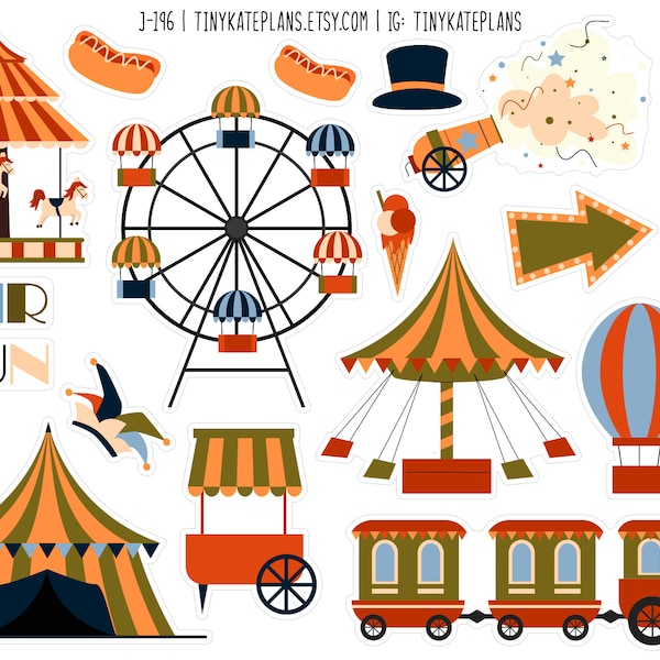 Carnival Journal Stickers - Etsy