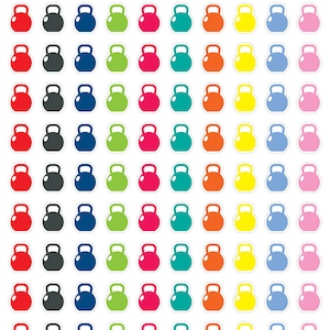 110 Fitness Exercise Workout Kettlebell Planner Stickers Tiny | Etsy