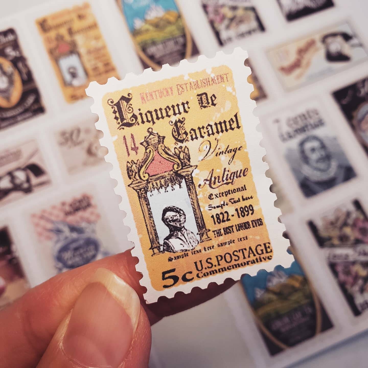 26 Vintage Faux Postal Stamps Stickers Vintage Inspired Stamp | Etsy