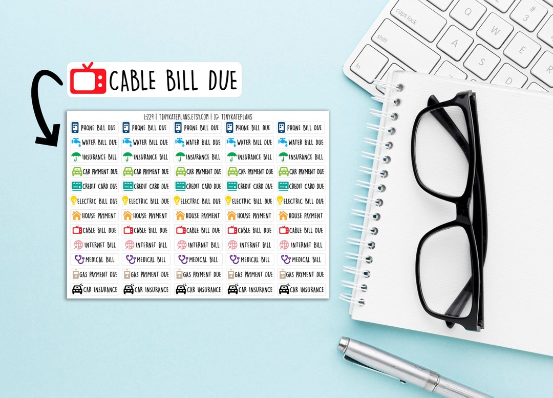 60 Different Payment Reminder Planner Stickers, Happy Planner Bill ...