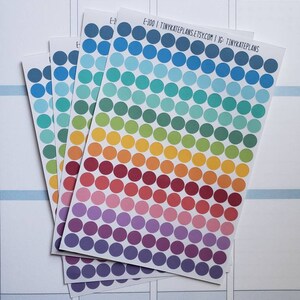 Tiny Colorful Dot Planner Stickers, Colorful Mini Dot Calendar Planner ...