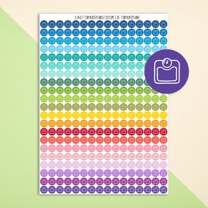 Tiny Weight Scale Dot Planner Stickers, Colorful Mini Dot Planner ...