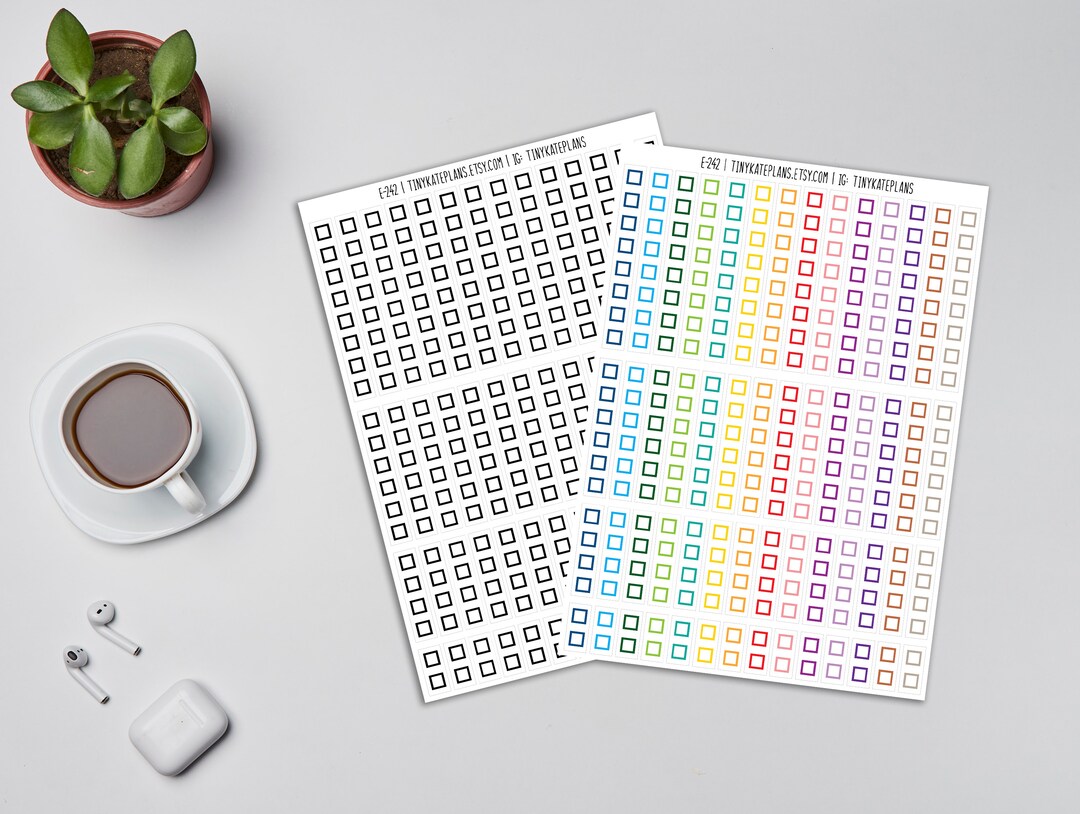 56 Check List Happy Planner Stickers, Happy Planner Classic Check Mark ...