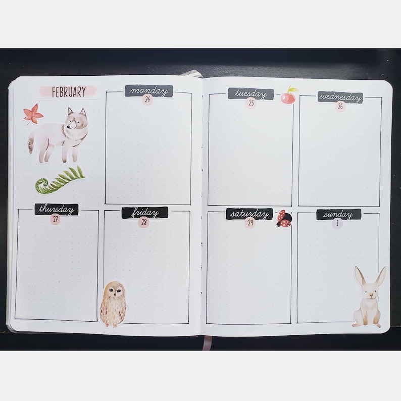 Watercolor Forest Animals Planner Stickers, Tiny Planner Stickers ...