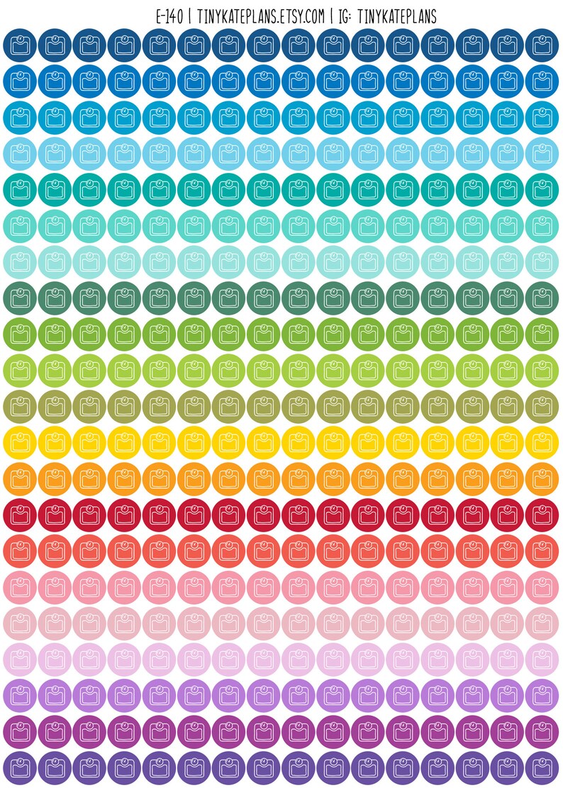 Tiny Weight Scale Dot Planner Stickers, Colorful Mini Dot Planner ...