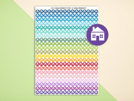 Tiny House Dot Planner Stickers Colorful Mini Dot Home | Etsy