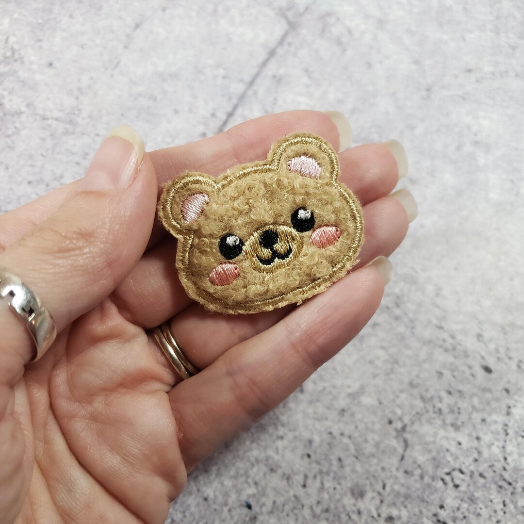 Brown Bear Head Planner Patch With Adhesive Backing, Planner Accessory ...