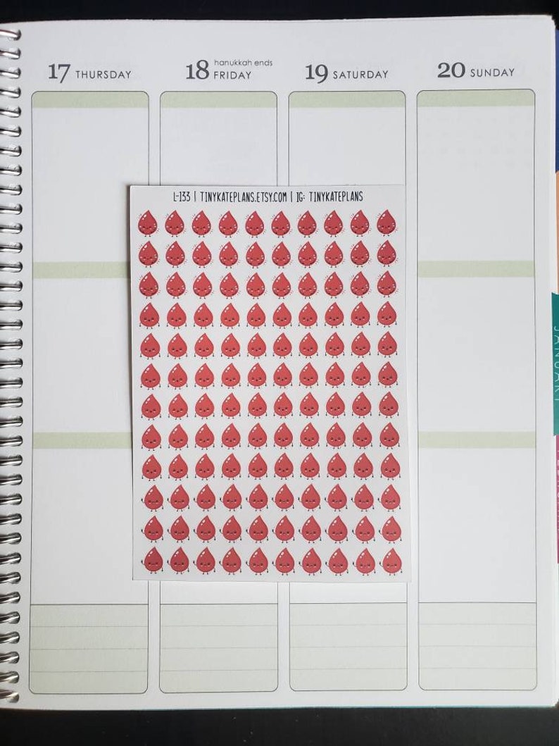 120 Tiny Cute Kawaii Period Tracker Planner Stickers Tiny Etsy