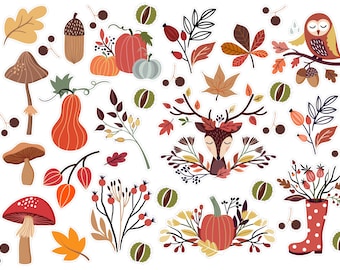 Cozy Forest Animals Fall Planner Stickers Fall Animals - Etsy