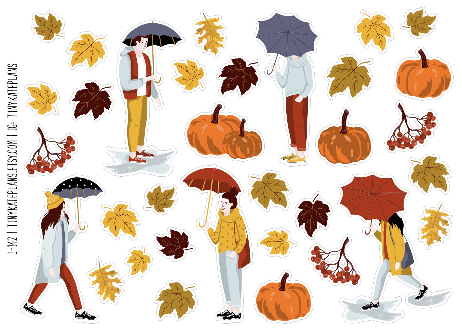 Regentage Herbst Planer Sticker Herbst Kürbisse Planer - Etsy