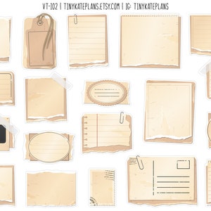 19 Vintage Sticky Note Planner Stickers Vintage Scrapbook | Etsy