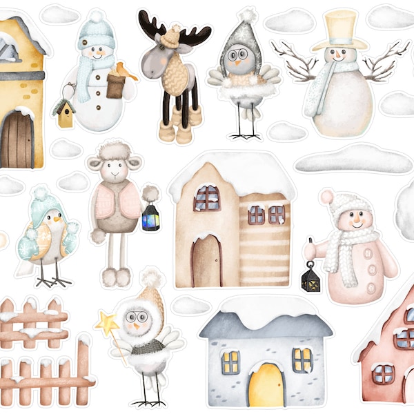 Winter Stickers Sheet - Etsy