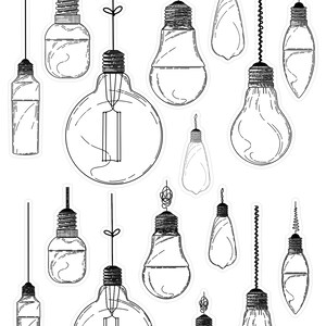 Hanging Light Bulb Stickers, Vintage Inspired Light Stickers for Junk ...