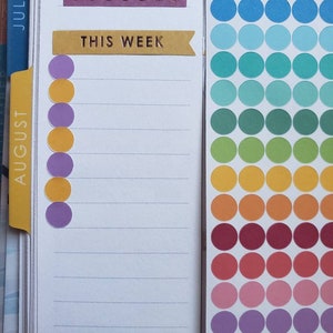 Tiny Colorful Dot Planner Stickers, Colorful Mini Dot Calendar Planner ...