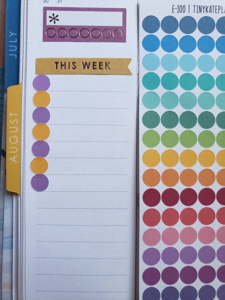 Tiny Colorful Dot Planner Stickers Colorful Mini Dot Calendar | Etsy