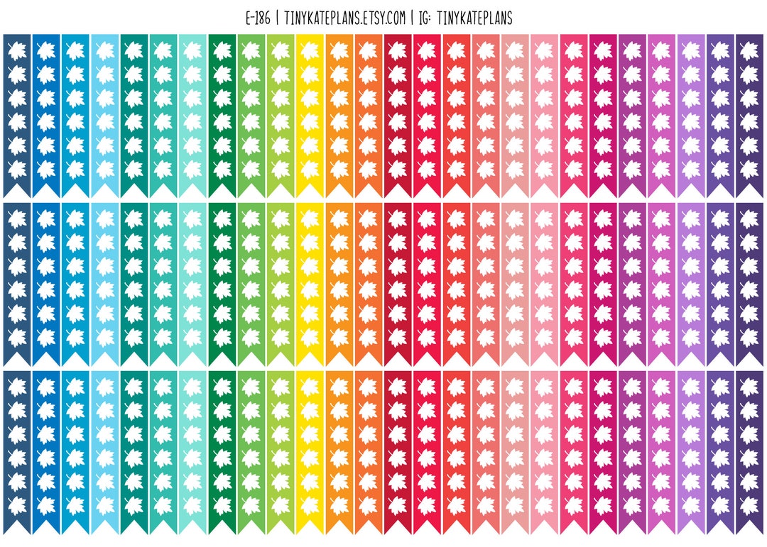 78 Flag Check Mark Fall Leaf Planner Stickers, Erin Condren Life ...