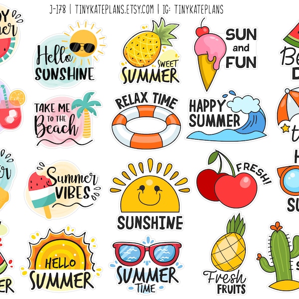 Summer Stickers - Etsy