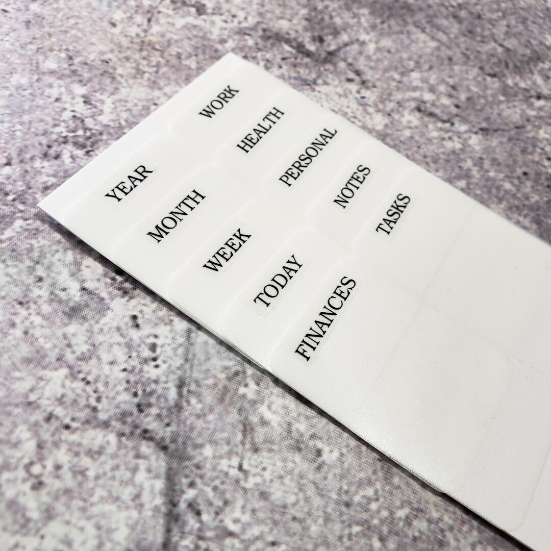 1 Inch 10 Translucent Repositionable Tabs, Planner Page Tabs, Sticky ...