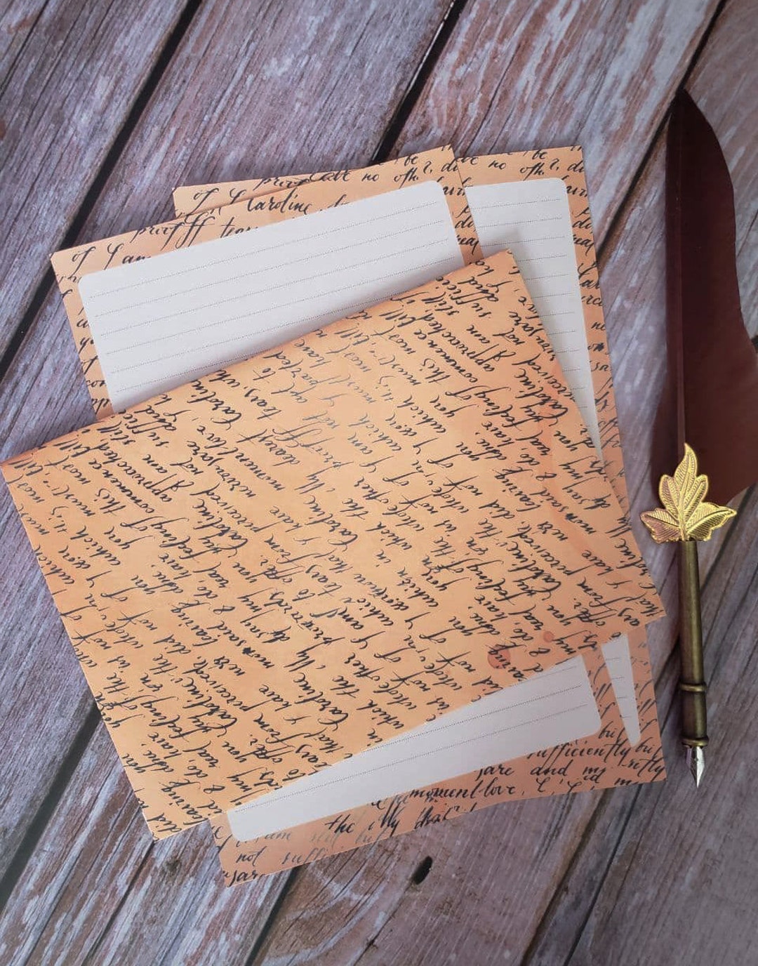 Vintage Inspired Stained Letter Writing Set 5.5x8.5 Inches - Etsy