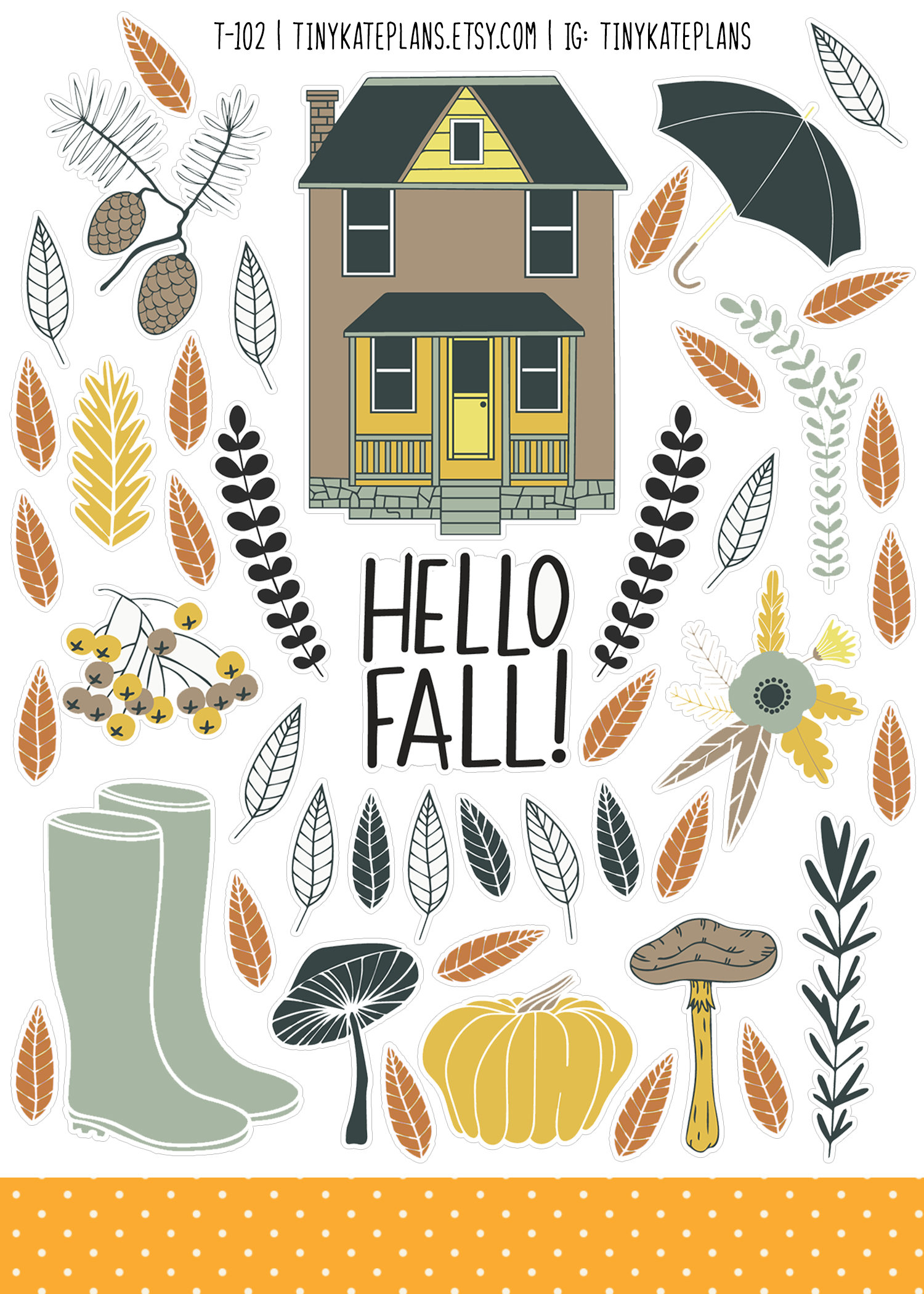 Hello Fall Cozy Planner Stickers Autumn Cozy Planner | Etsy