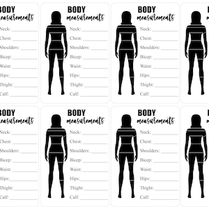 8 Body Measurements Planner Stickers, Wellness Planner Stickers, Gym ...