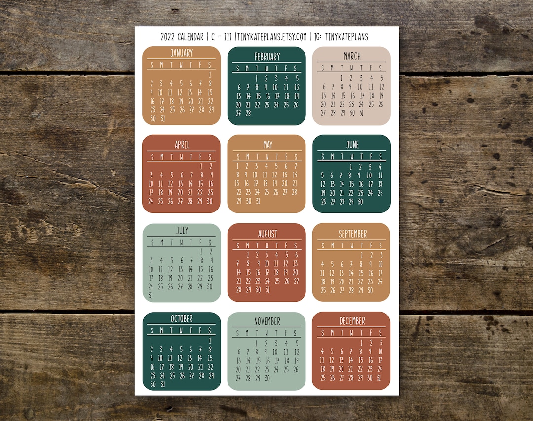 2026 Dark Teal & Copper Calendar Planner Stickers, Monthly Calendar ...