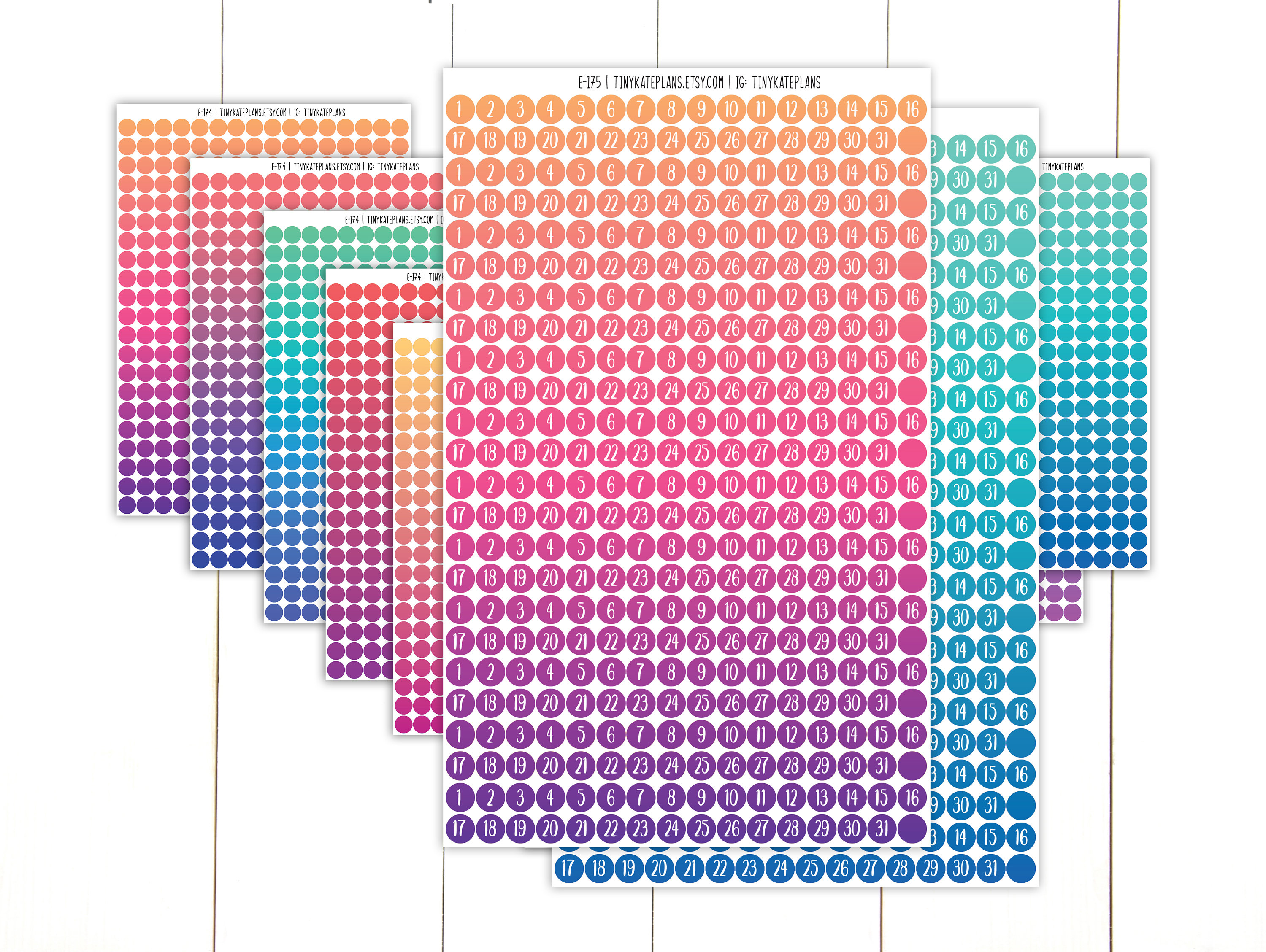 Tiny Ombre Date Dot Planner Stickers Colorful Mini Dot - Etsy