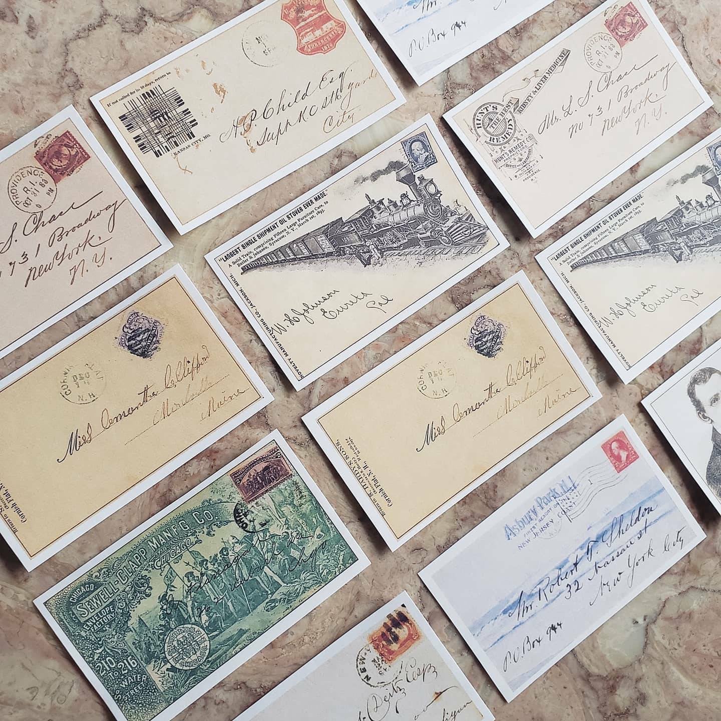12 Vintage Inspired 3.5x2 Inch Postcard Stickers Penpal - Etsy