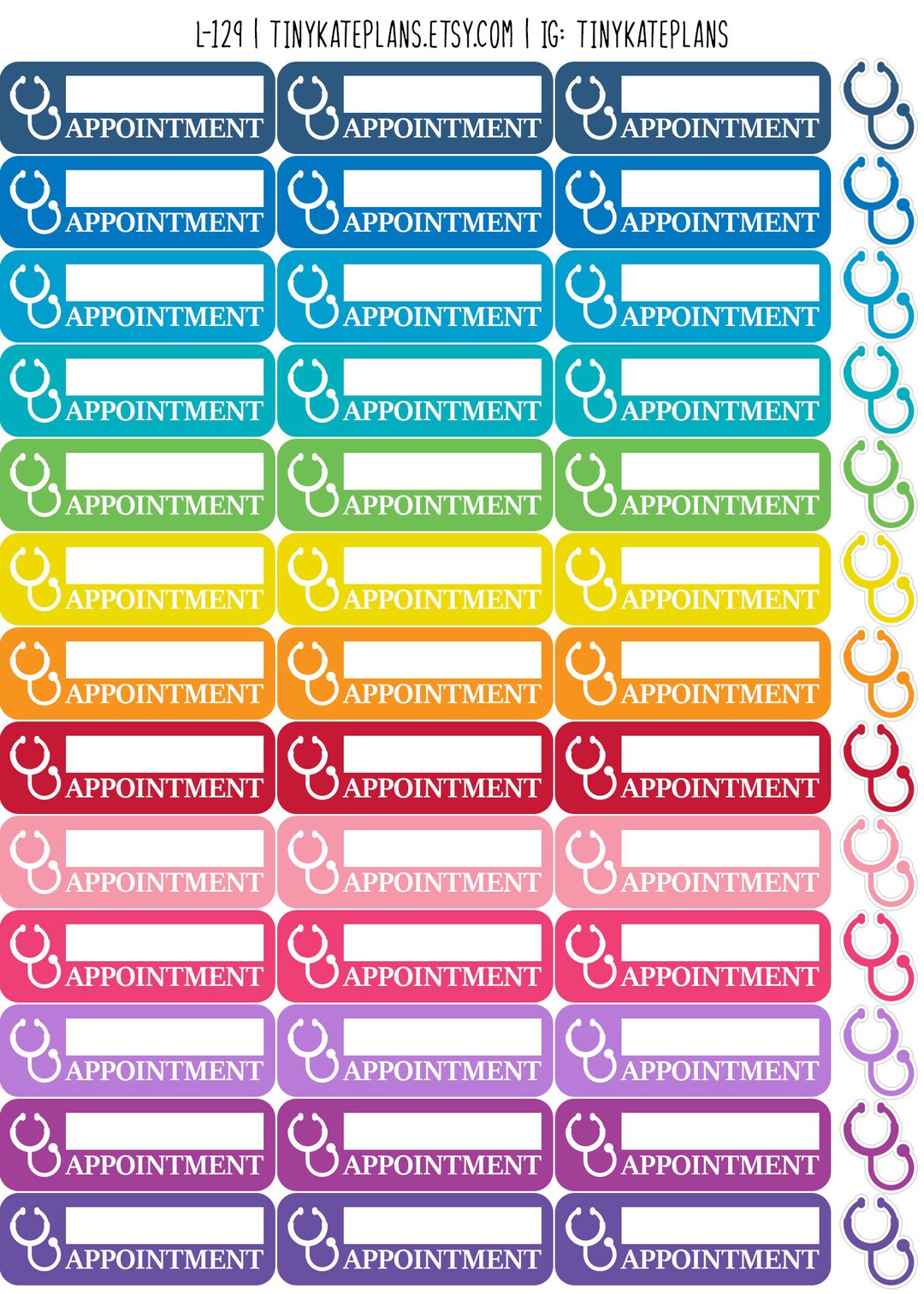 52 Doctor Appointment Reminder Planner Stickers, Tiny Planner Stickers ...