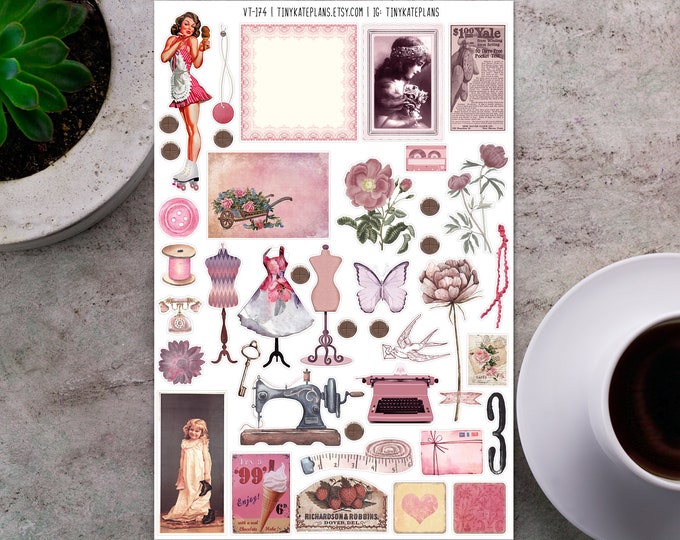 Vintage Victorian Lady Stickers for Junk Journals Vintage - Etsy