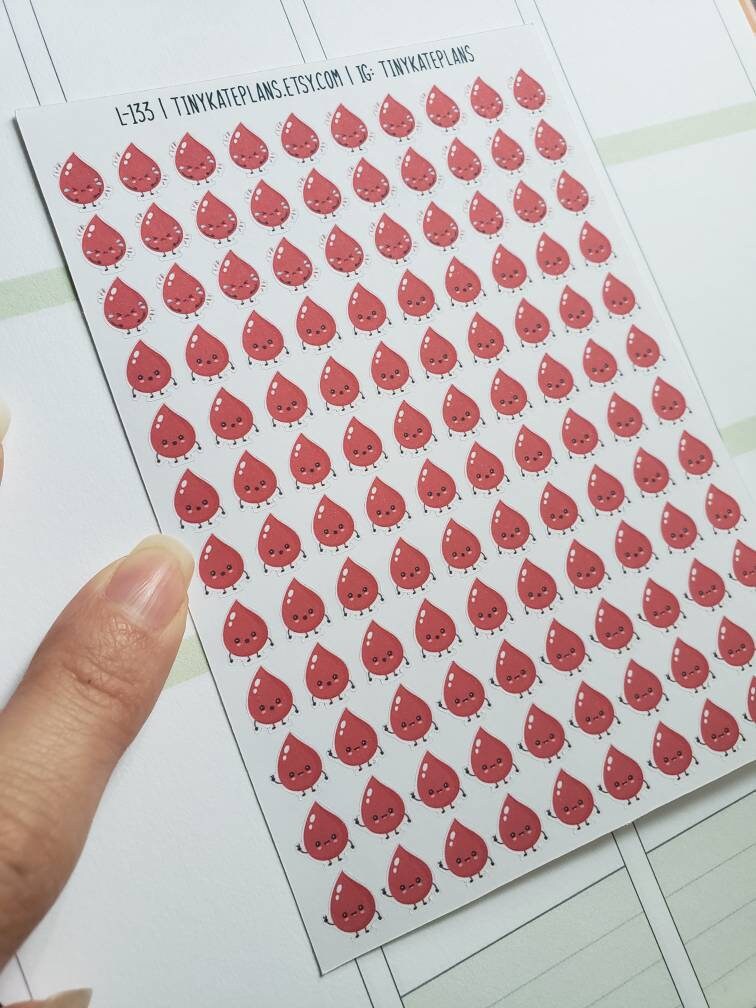 120 Tiny Cute Kawaii Period Tracker Planner Stickers Tiny - Etsy