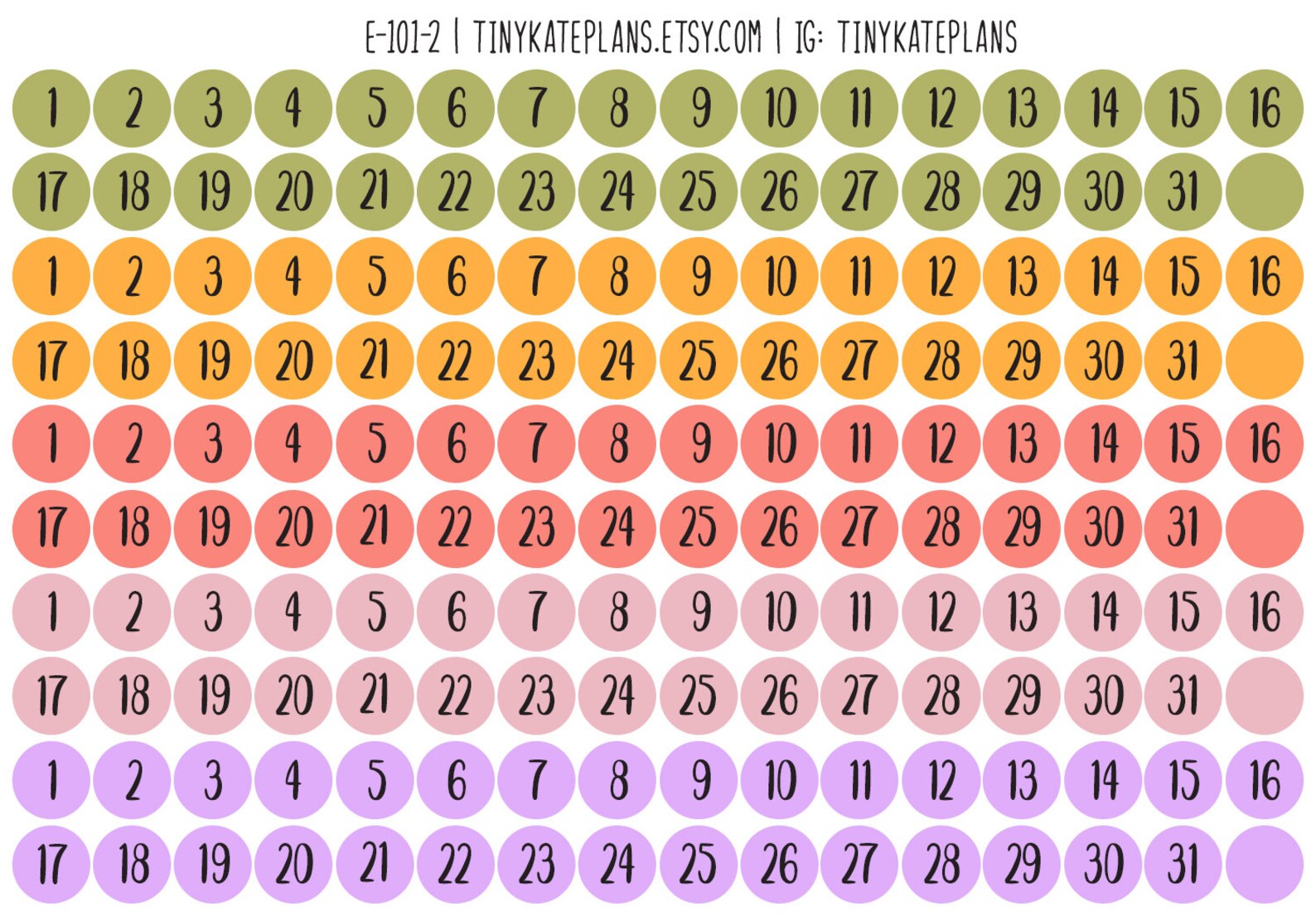 Tiny Dot Date Cover Planner Stickers Mini Date Circle - Etsy