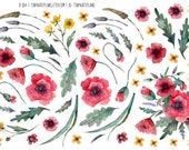 Poppy Flower Planner Stickers Tiny Floral Planner Stickers - Etsy