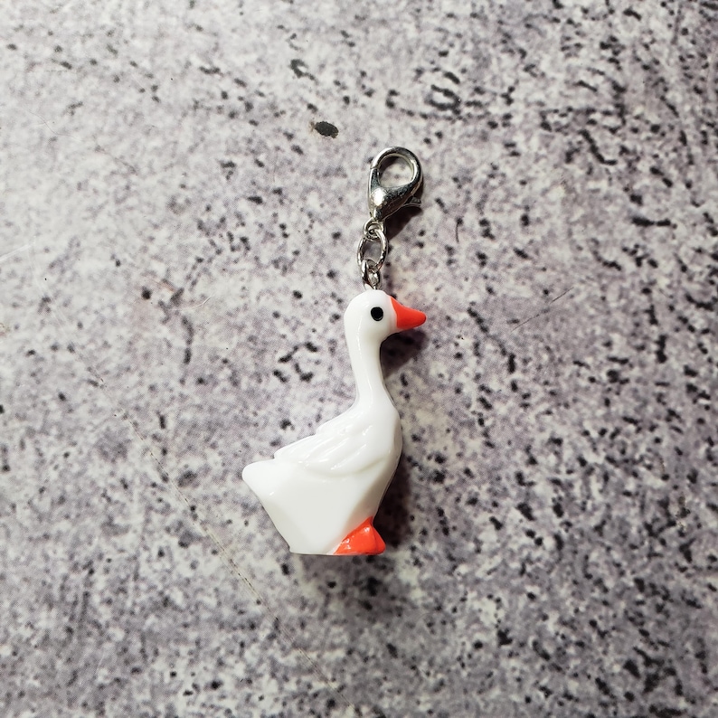 Goose Charm With a Lobster Clasp. Cute Bird Planner Accesory - Etsy