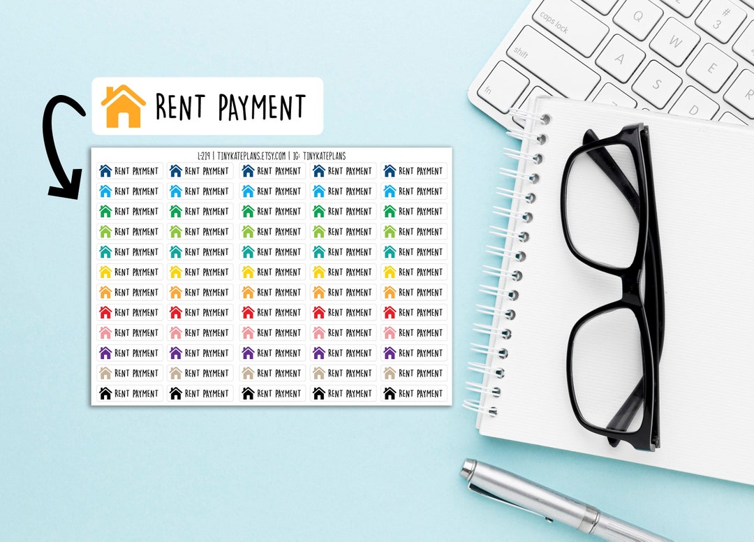 60 Rent Payment Reminder Planner Stickers, Happy Planner Bill Payment ...