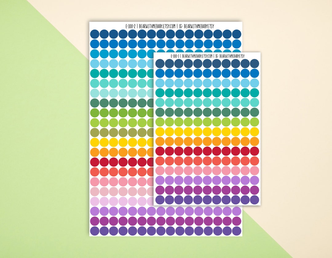 Tiny Colorful Dot Planner Stickers, Colorful Mini Dot Calendar Planner ...