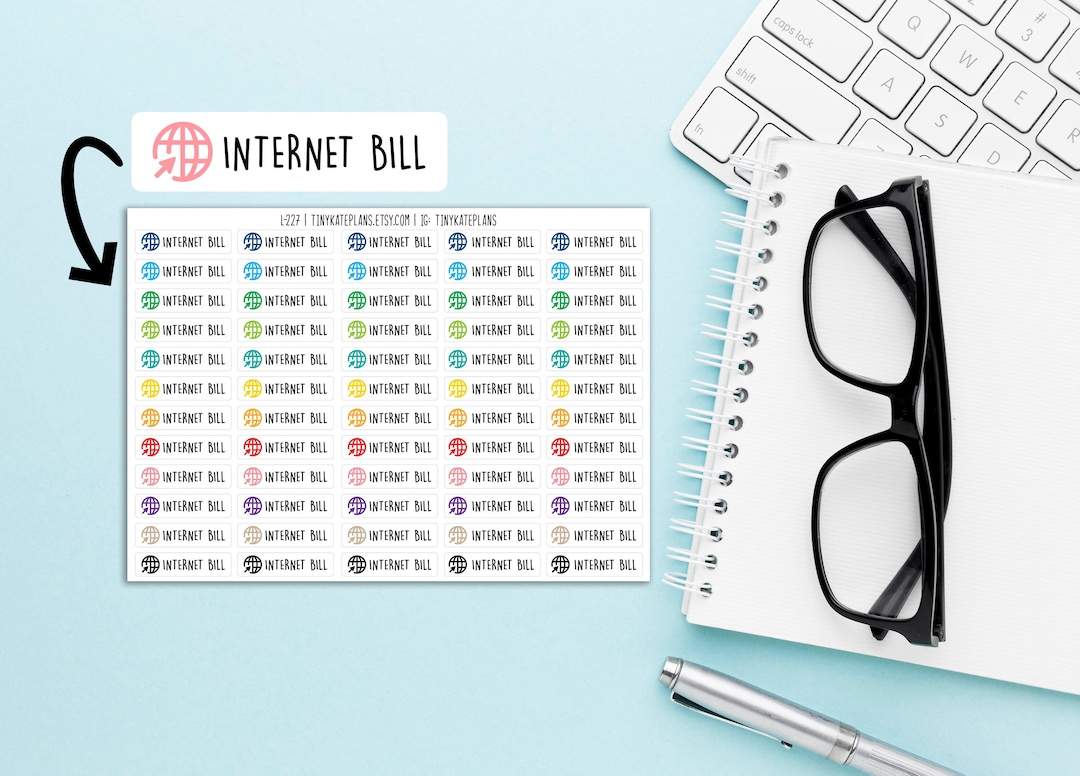 60 Internet Bill Payment Reminder Planner Stickers, Happy Planner Bill ...