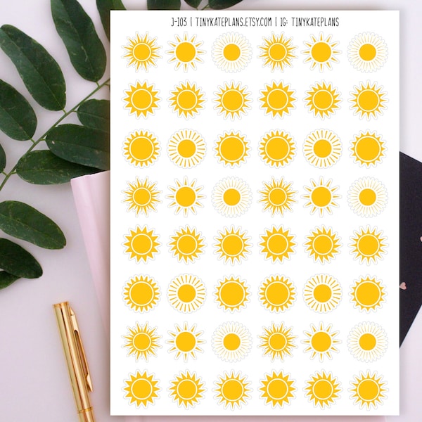 Sun Stickers - Etsy