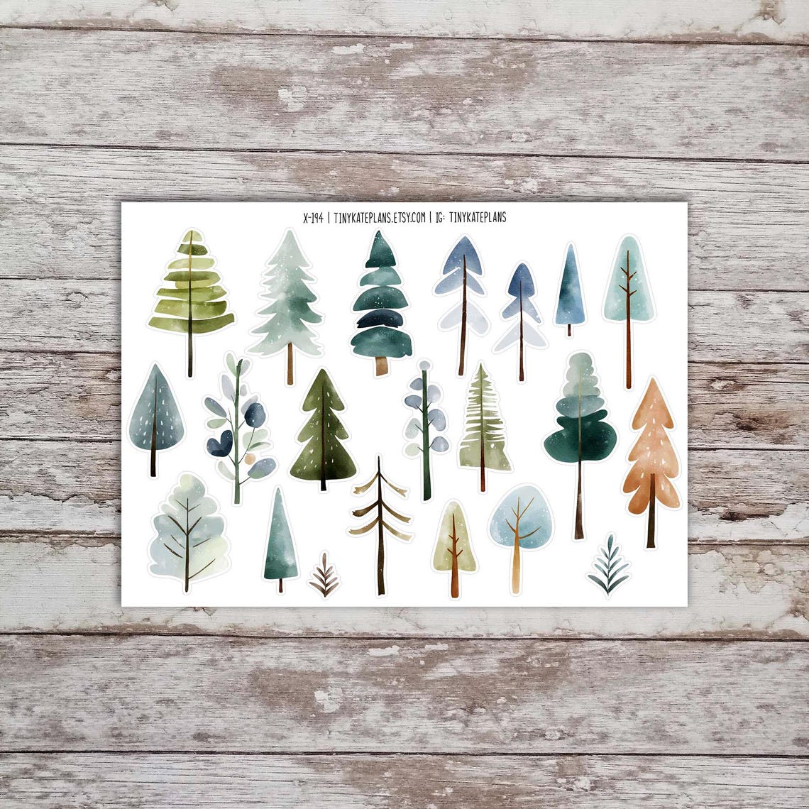 Winter Trees Planner Stickers, Winter Stickers, Cozy Winter Planner ...