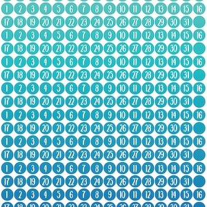 Tiny Ombre Date Dot Planner Stickers, Colorful Mini Dot Calendar ...