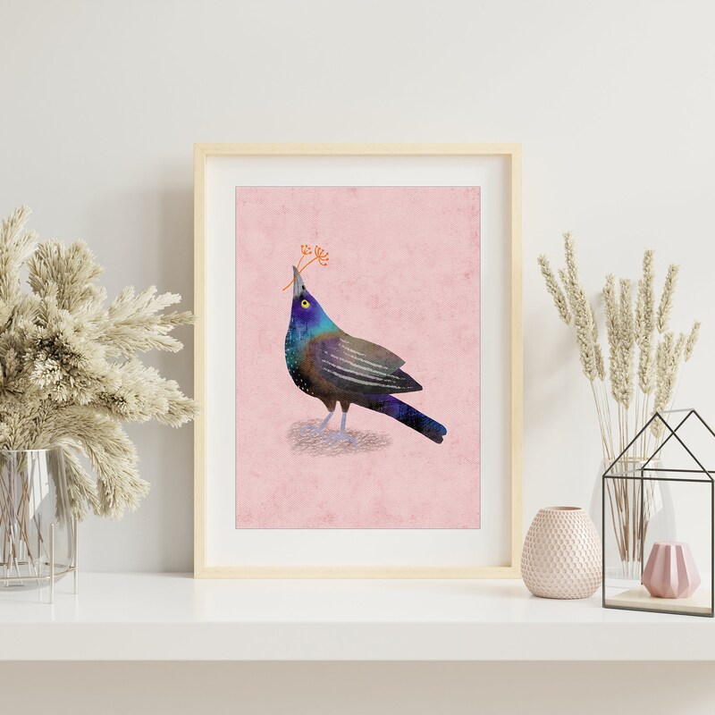 Grackle Painting - Etsy