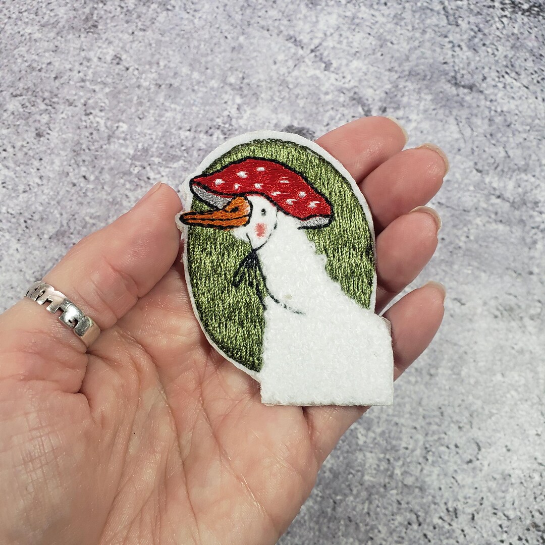 Mushroom Goose Planner Embroidered Patch With Adhesive Backing, Planner ...