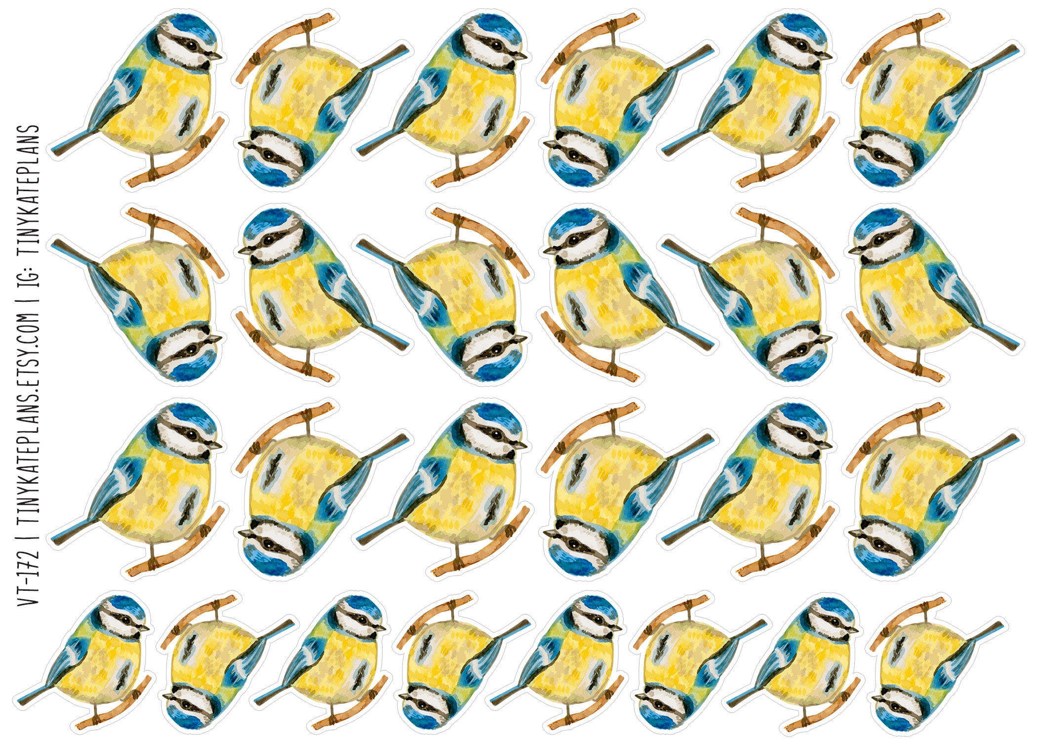 Watercolor Bird Stickers for Junk Journals Vintage Inspired - Etsy