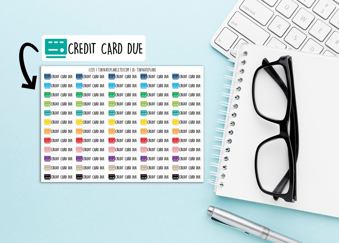 60 Credit Card Payment Reminder Planner Stickers, Happy Planner Bill ...